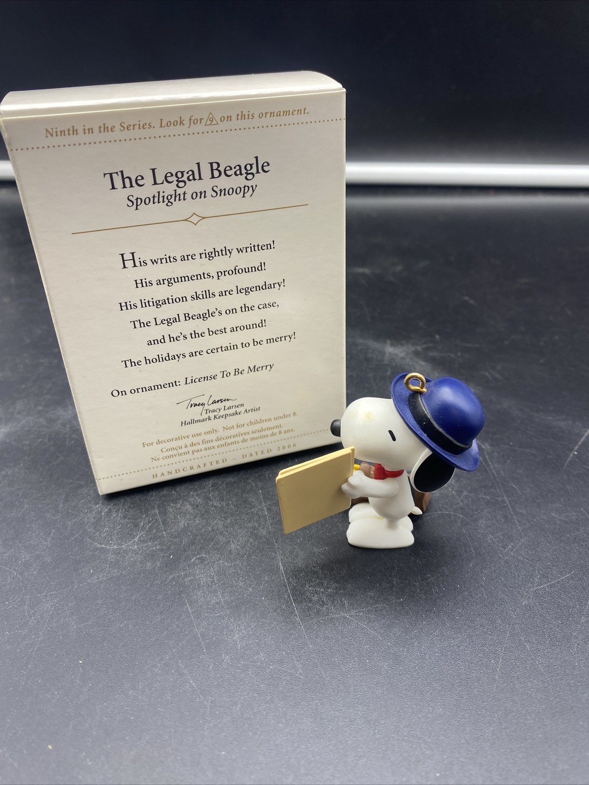 2006 Peanuts Hallmark THE LEGAL BEAGLE Spotlight on Snoopy #9 Ornament ...