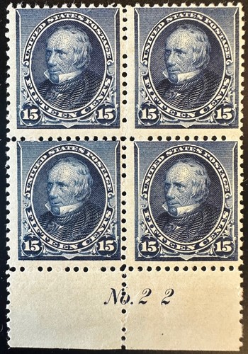 USA 227 Lovely Mint NEVER Hinged Plate Number Margin Block CA42 | eBay