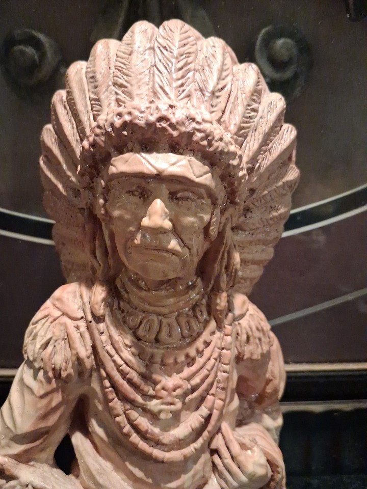 American Indian Chief Statue Mission Swirl Clay Mississippi Mud Statue ...