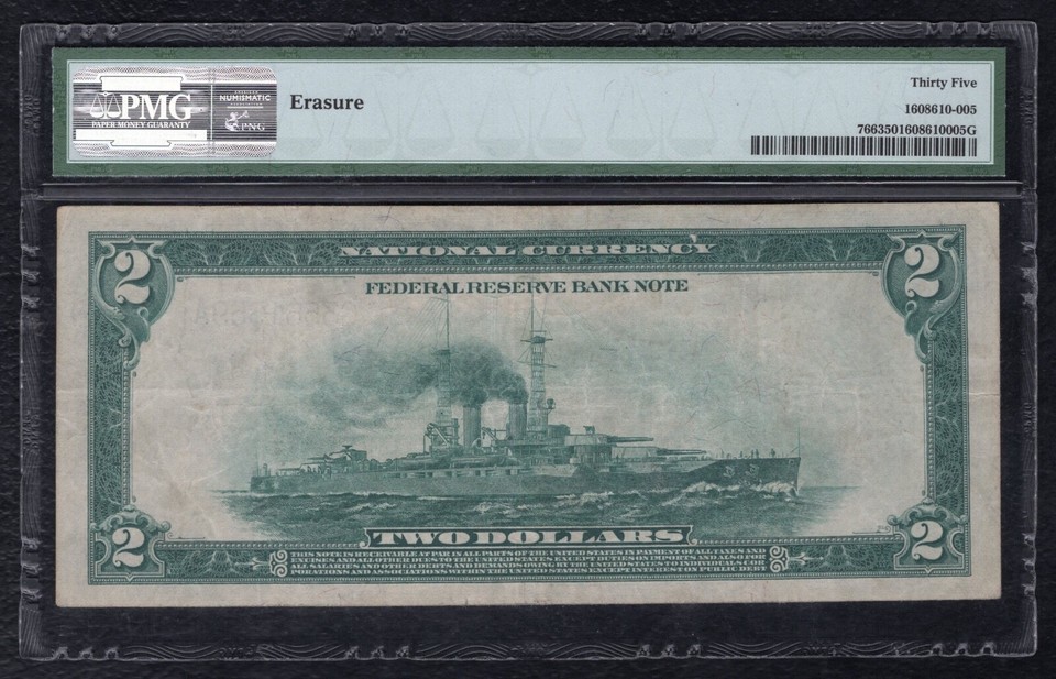 FR. 766 1918 $2 “BATTLESHIP” FRBN FEDERAL RESERVE BANK NOTE CHICAGO,IL ...