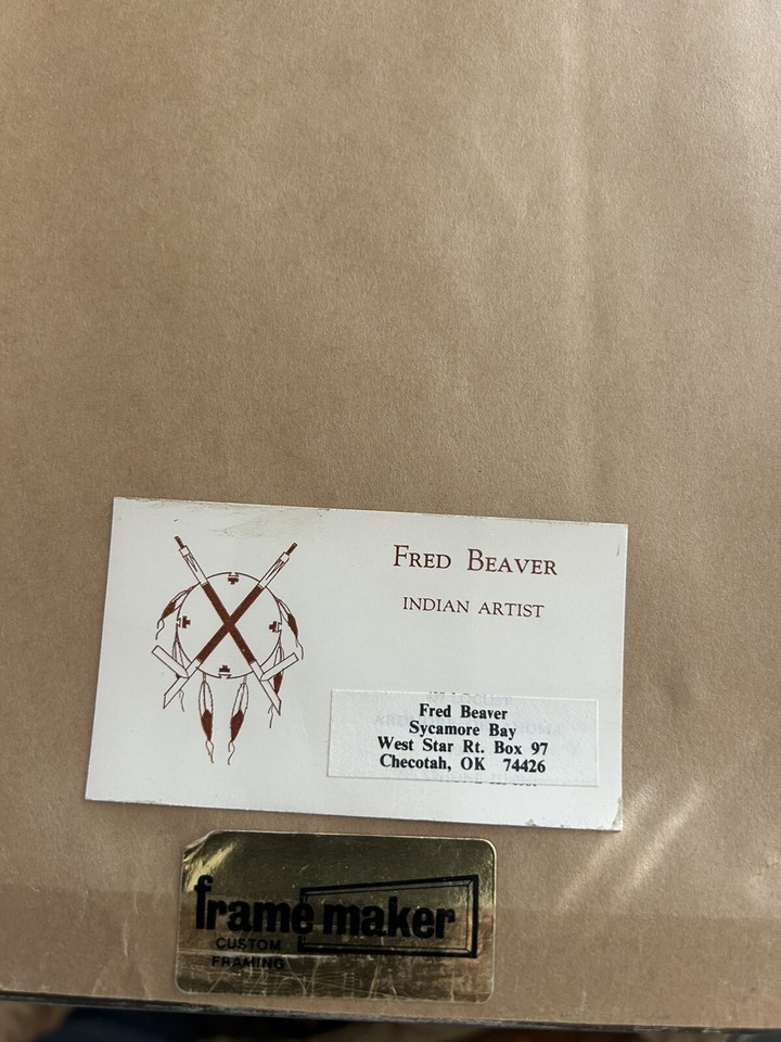 BEAUTIFUL FRAMED SIGNED 1978 FRED BEAVER EAGLE DANCER PAINTING AND FREE ...