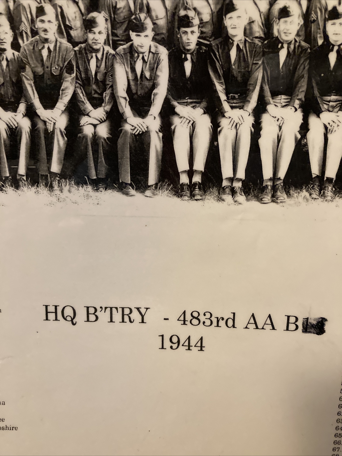 1944 Photo of 483rd Bombardment Group Soldier Identification Chart | eBay