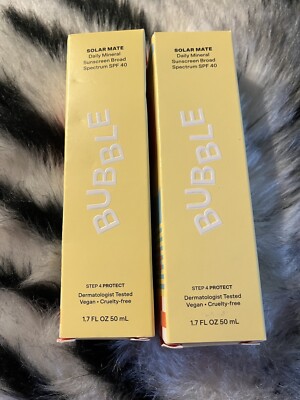 Bubble Skincare Solar Mate Mineral Sunscreen SPF 40 All Skin 1.7oz 2pk ...