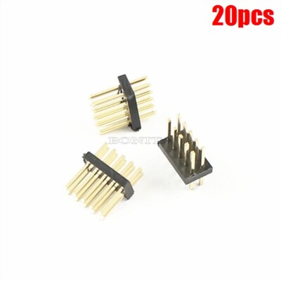 20Pcs Gold Plated Pin Header Strip 1.27MM Pitch Male 2X5 Pin 10 Pin ...