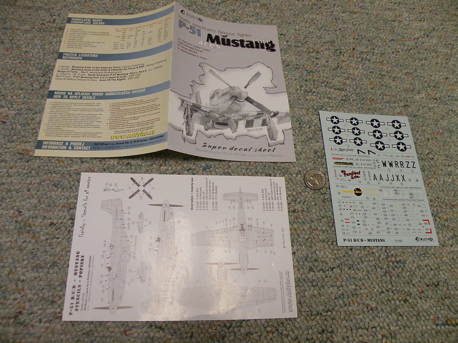 Tally Ho decals 1/72 P-51 Mustang Aces Part 1 Lester Turner Brown Tenor ...