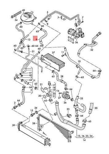 Genuine AUDI VW SEAT Q3 Sharan syncro 4Motion Tiguan Coolant Hose ...