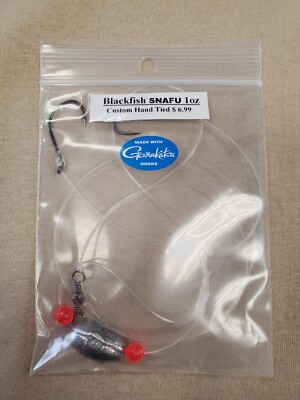 CUSTOM HAND TIED BLACKFISH SNAFU RIGS (1 oz - 4 oz) WITH GAMAKATSU ...