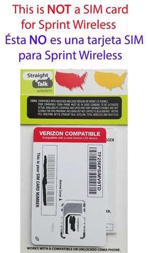 Straight Talk SIM card •Sprint Samsung Galaxy S5 S6 S7 Edge S8 S8+ Plus ...