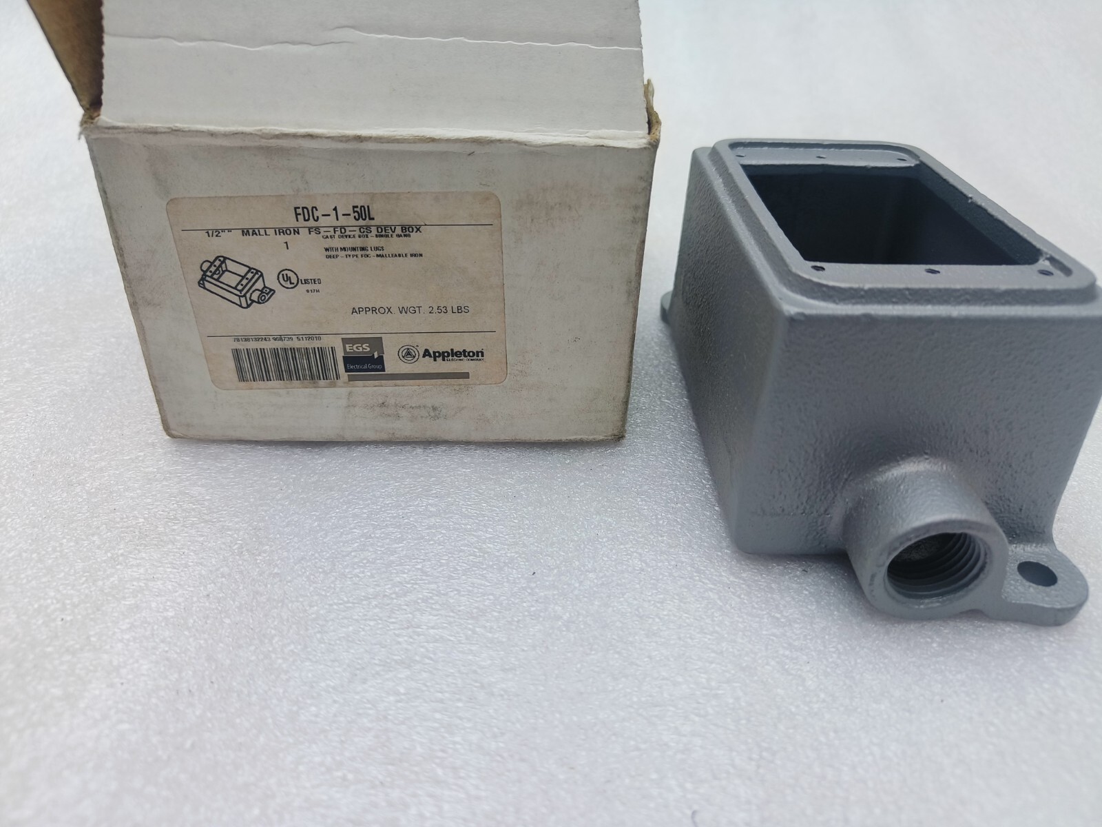 APPLETON GAST DEVICE BOX FDC- 1 - 50l MALL IRON FS-FD-CS- DEV BOX | eBay