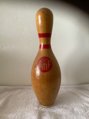 VINTAGE WOODEN AMF STANDARD 15” BOWLING PIN GUC USA | eBay