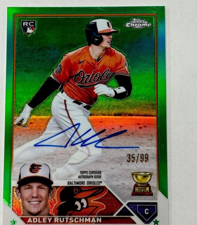Adley Rutschman 2023 Topps Chrome Rookie Autograph RAAR Green Refractor ...