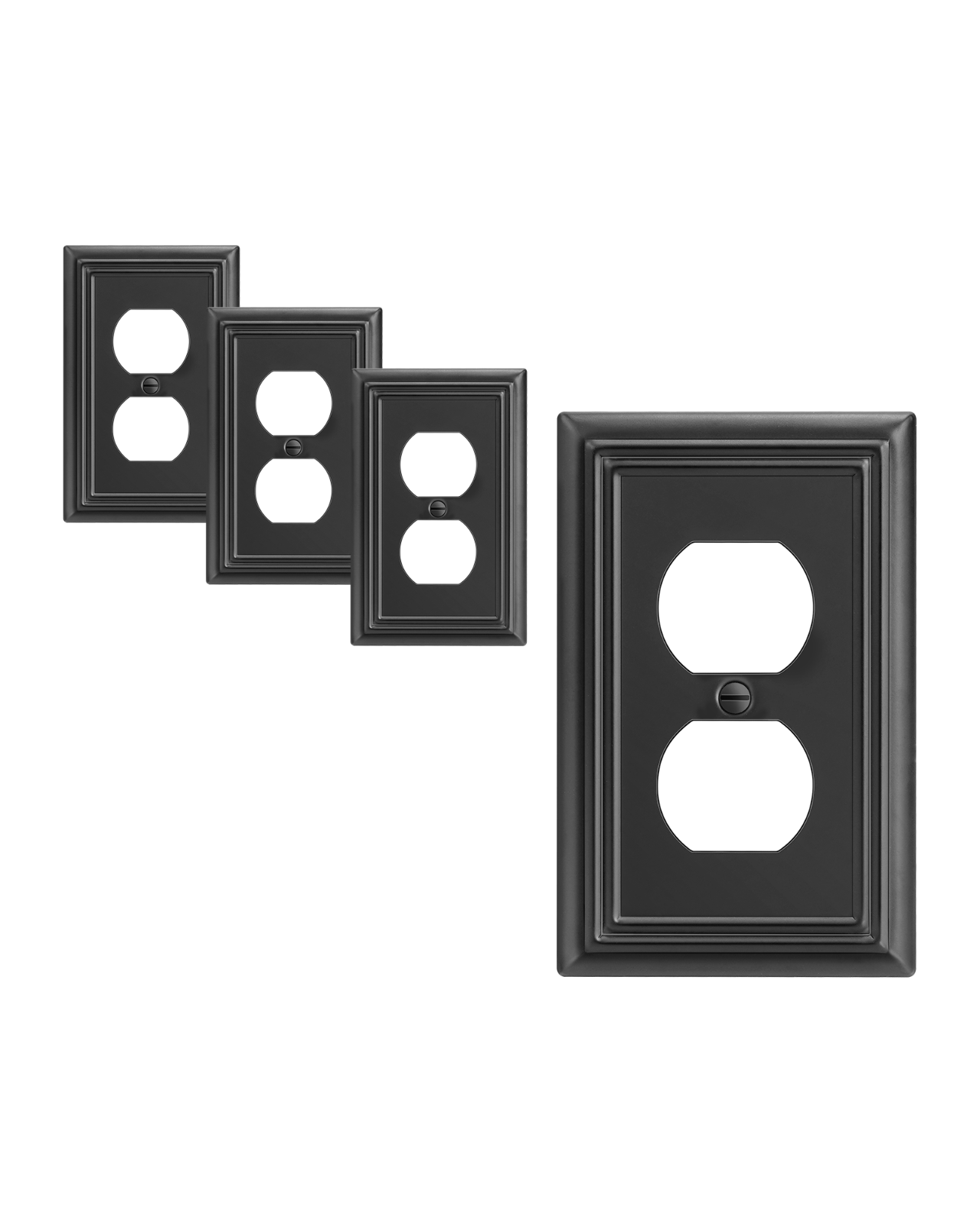 DEWENWILS 4 Pack Black Metal Outlet Covers, 4.88"×3.13" Electric Covers ...