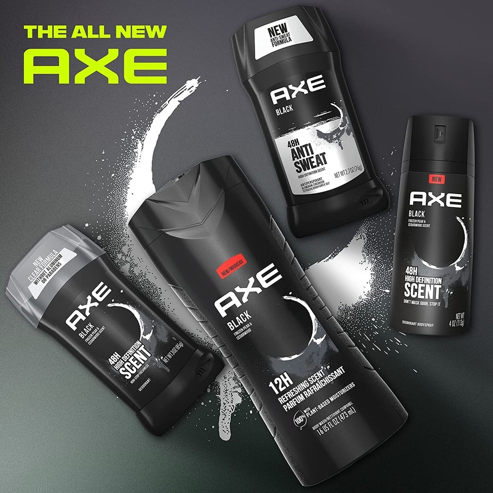 Axe Spray Black Men Deodorant Body Protection Frozen Pear 150ml (5 oz ...
