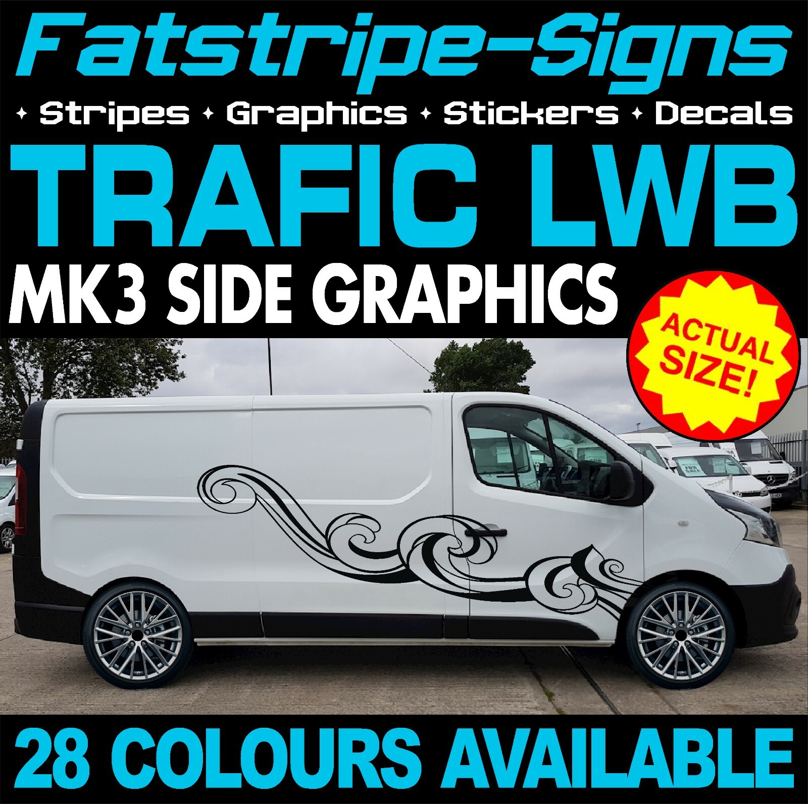 to fit RENAULT TRAFIC MK3 LWB GRAPHICS STICKERS STRIPES DAY VAN CAMPER ...