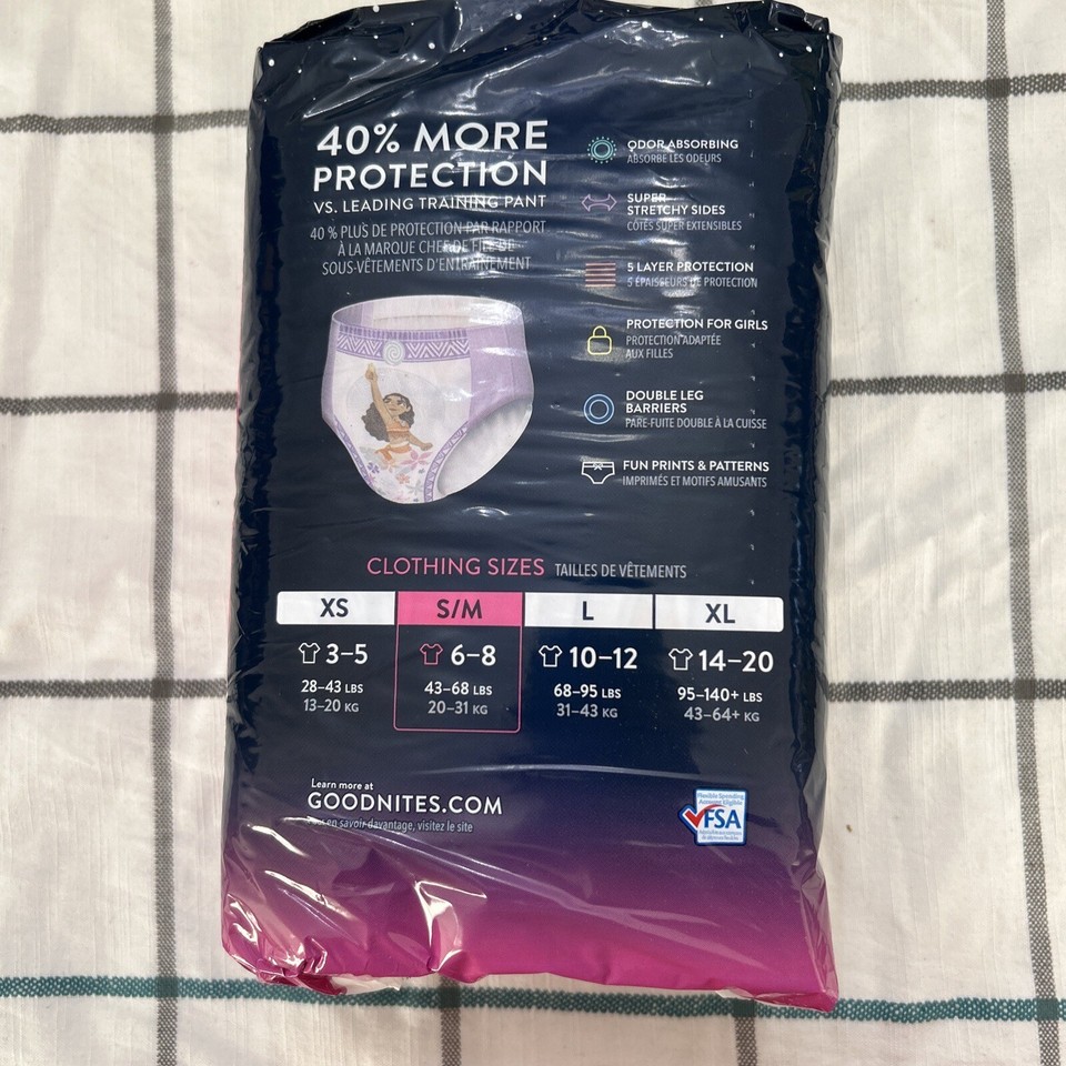 Disney Princess MOANA Goodnites, Nighttime Bedwetting Underwear for ...