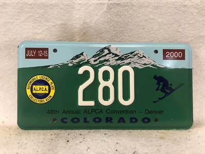 2000 Colorado ALPCA Souvenir License Plate #280 | eBay