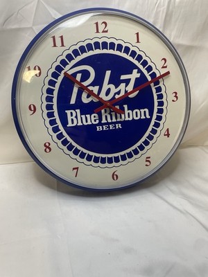 Vintage Pabst Blue Ribbon Beer Bar Wall Clock-Works, Very Good | eBay