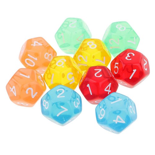 10pcs Polyhedral Color Dice D12 Transparent Acrylic Dice for | eBay ...