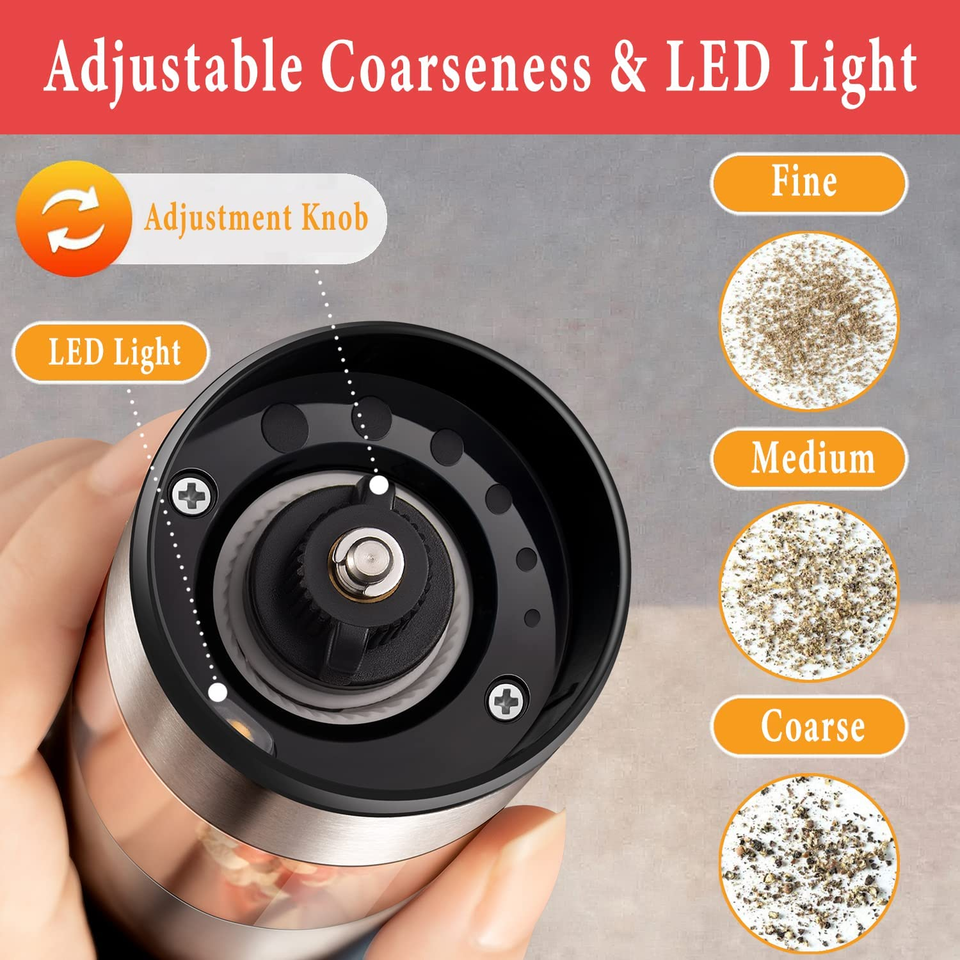 Rechargeable Electric Salt and Pepper Grinder Set with Holder - Nicely Packaged 744110679120 | eBay