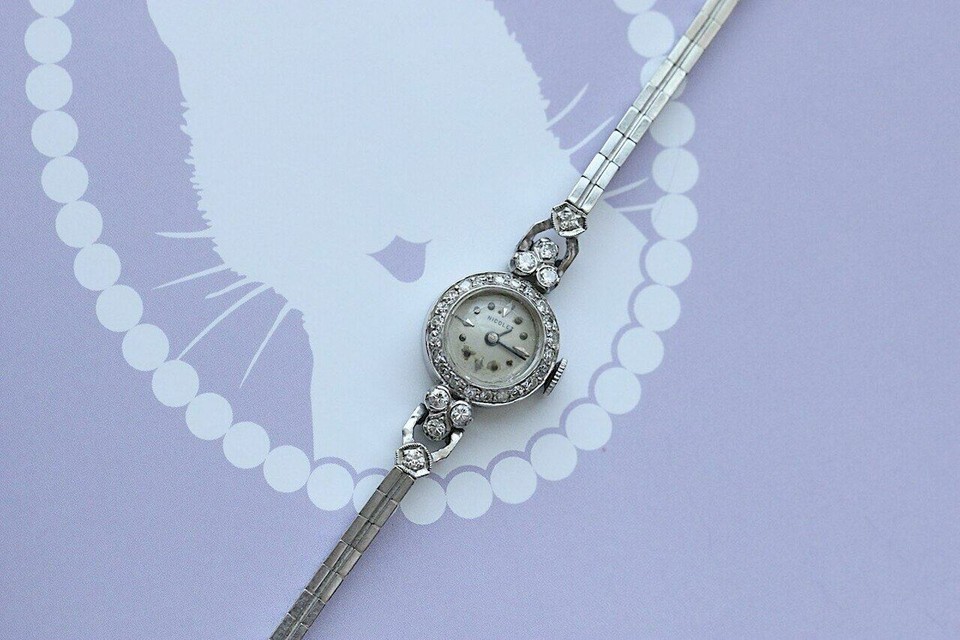 Vintage Nicolet ART DECO watch White Gold & Diamonds Bracelet Great ...