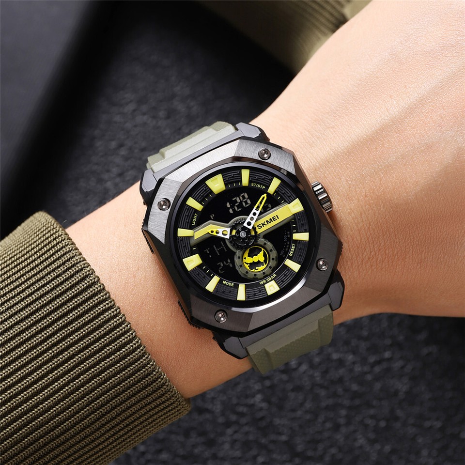SKMEI Men Watch Dual Time Digital Quartz Wristwatch Countdown Male ...