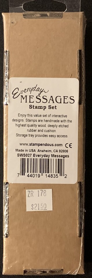 Stampendous Everyday Messages Rubber Stamp Set NEW! | eBay