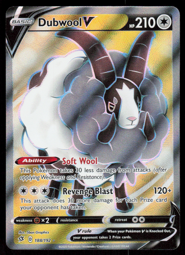 Dubwool V 188/192 Ultra Rare Pokemon Rebel Clash NM | eBay