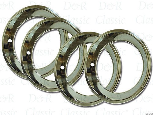 15 x 7 Trim Rings Rally Wheel 4pc Stainless Steel Set Camaro Chevelle ...