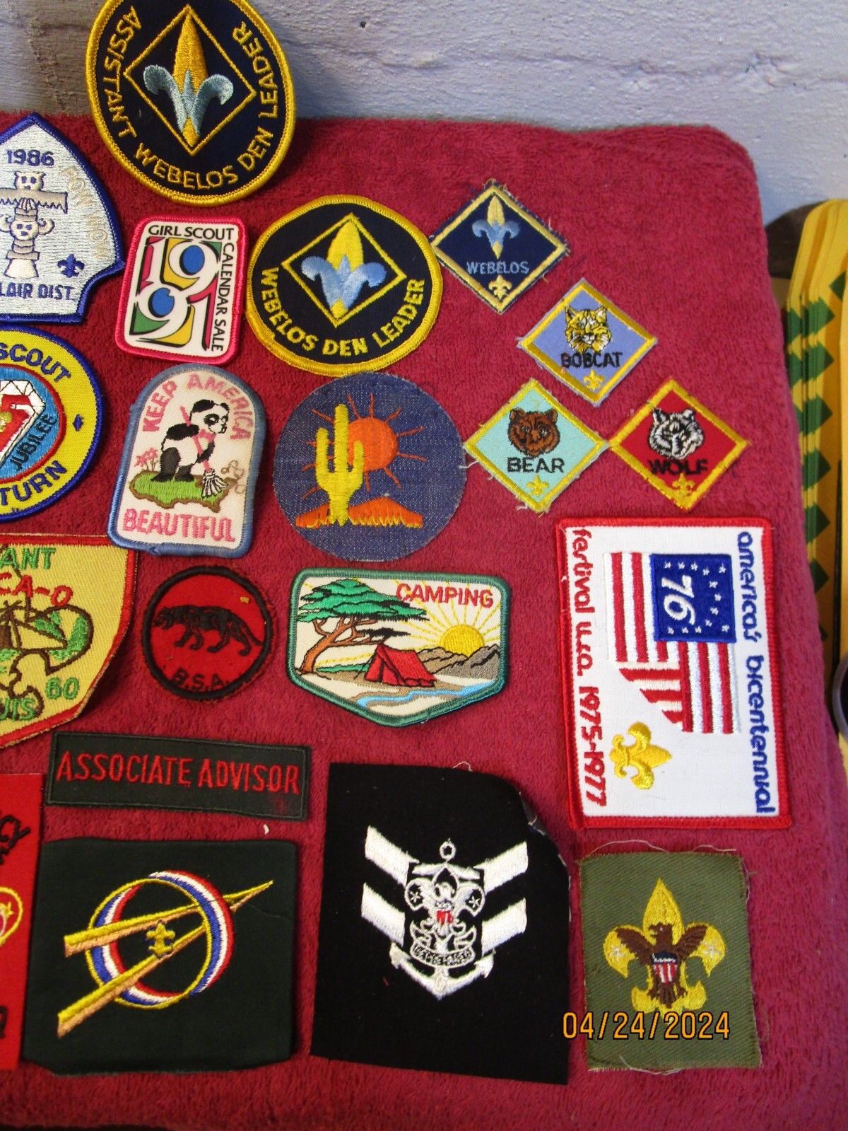 Large Lot of Vintage Patches Boy Scouts BSA Military Camping Etc. Free ...