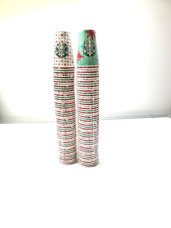 Starbucks Coffee Disposable Paper Cups Qty 100 10oz Christmas Holiday ...