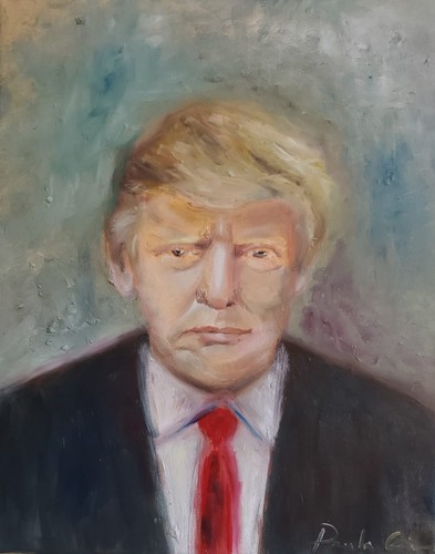Donald Trump Original Oil Painting Portrait on Canvas Handmade 16 x 20 ...