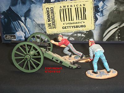 BRITAINS 17393 AMERICAN CONFEDERATE INFANTRY CANNON + CREW METAL TOY ...