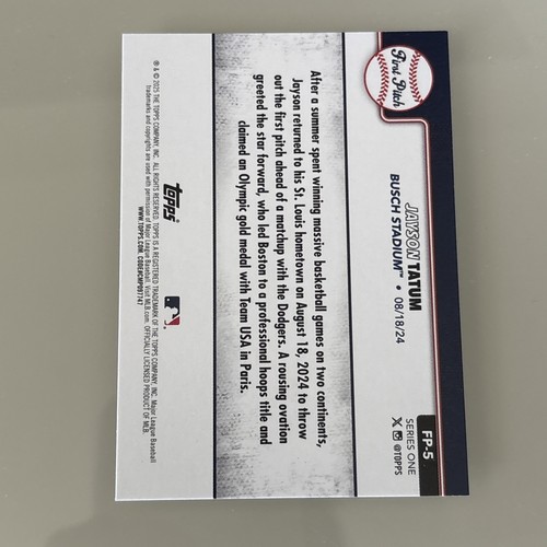 2025 Topps Series 1 First Pitch Jayson Tatum #FP-5 | eBay