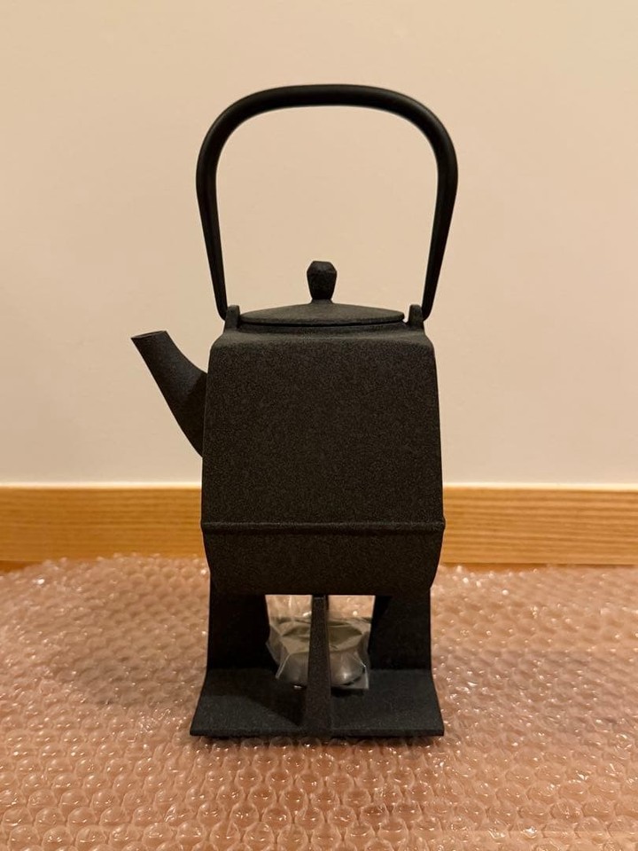 Cast Iron Square Kettle Naoki Masuda Design 2in1 with Strainer & Warmer ...