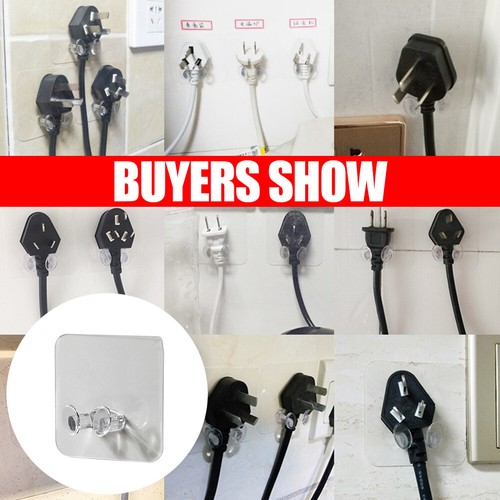 Door Hanger Transparent Wall Sticking Power Cute Plug HookStorage Hook ...