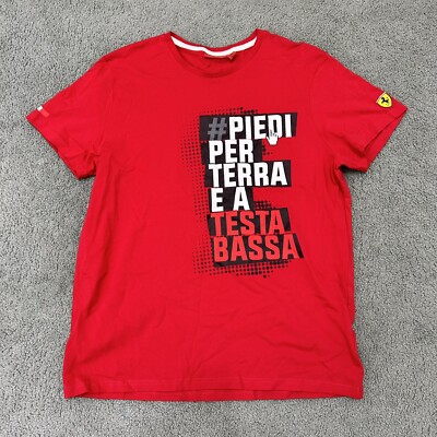 Ferrari Italian Motto Official T-Shirt Red Racing Exotic Cars F1 Men’s ...