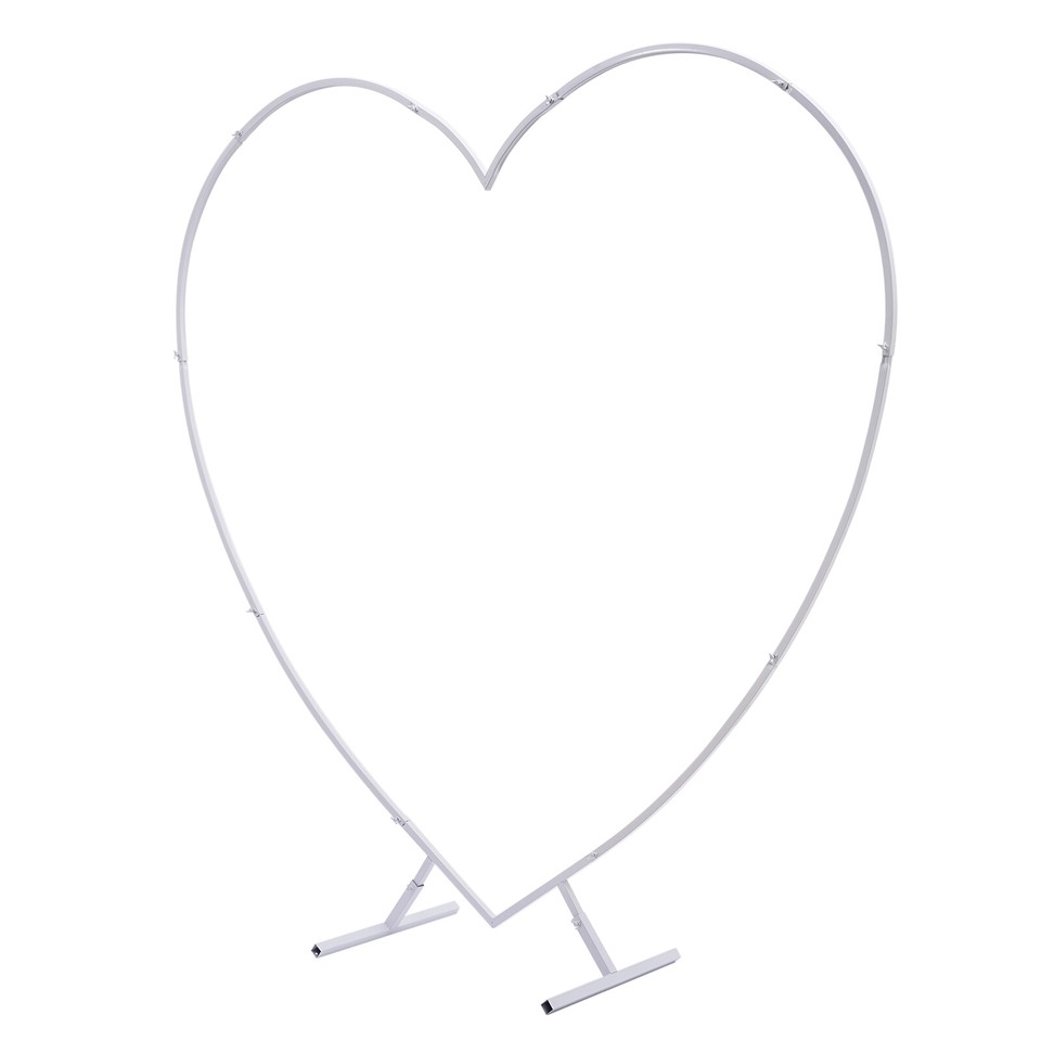 Wedding Arch Modern Heart Shaped Metal stand Flowers Balloon Frame ...