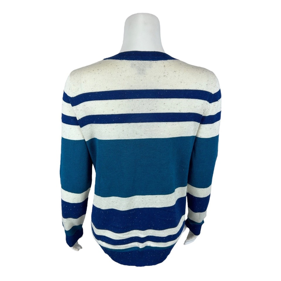 J Jason Wu Women's Long Sleeve Multi Strip Sweater Bright Navy Blue 2X ...