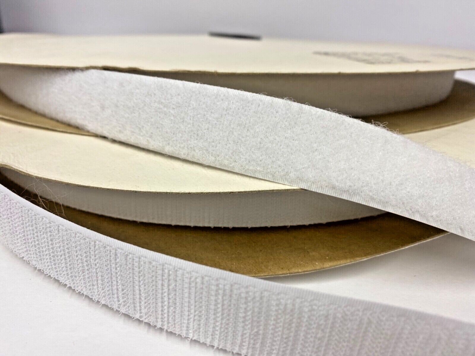 1” (25mm) White Hook & Loop Sew on Material YKK 50 Yards! 100% Nylon ...