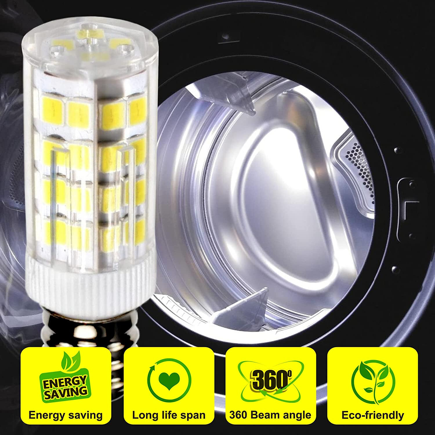 HQRP E12 110V LED Light Bulb Cool White for LG 6913EL3001A Dryer ...