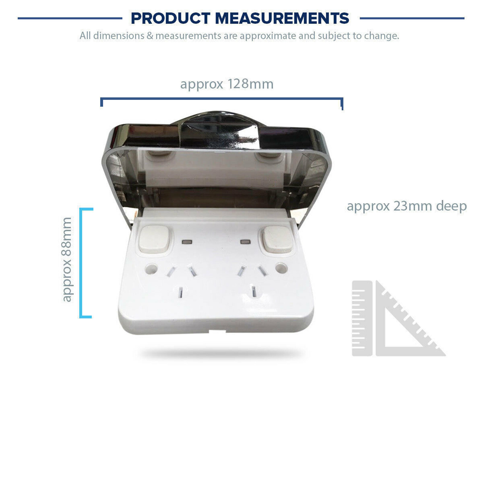 DOUBLE POLE Power Point Outlet Twin Socket DGPO w/ Waterproof Silver ...