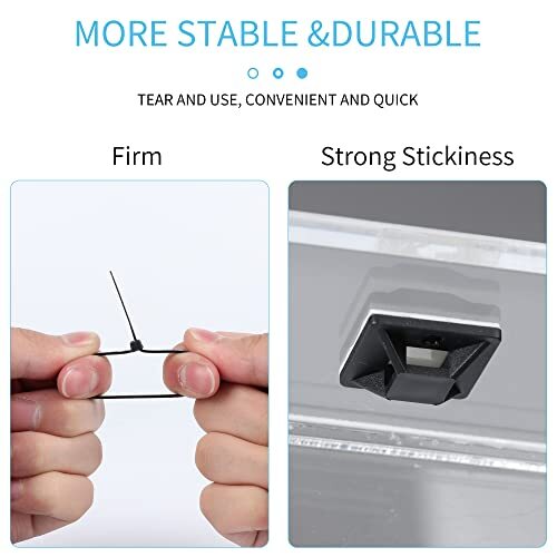 400 Pcs Cable Zip Tie Mounts With 6" Zip Ties Outdoor Sticky Cable ...
