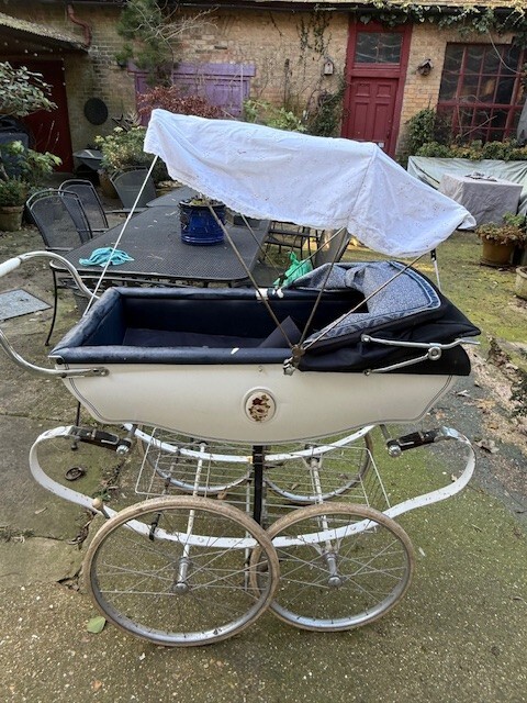 Silver Cross Coachbuilt Pram White and Blue | eBay