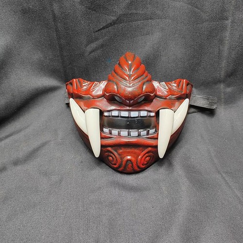 Halloween Masquerade Red Prajna Mask Cosplay Noh Japanese Latex Half ...