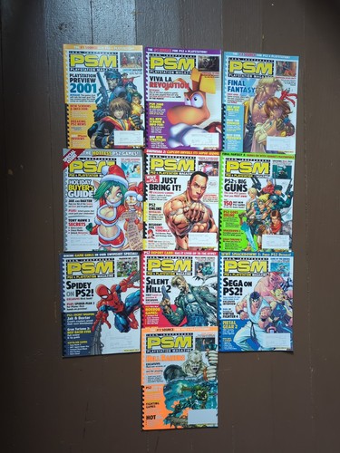 Lot of 10 PSM Playstation Magazines 2001 41-49 53 PS1 PS2 Gaming Mags ...