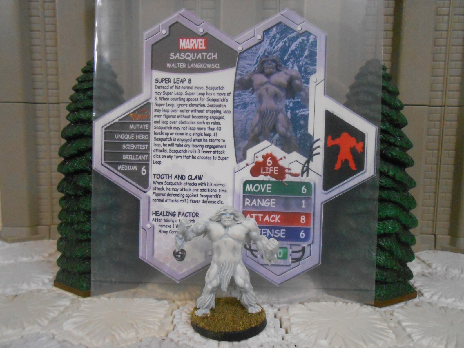 Heroscape Custom Sasquatch Dbl Sided Card & Fig w Slv Marvel Alpha ...