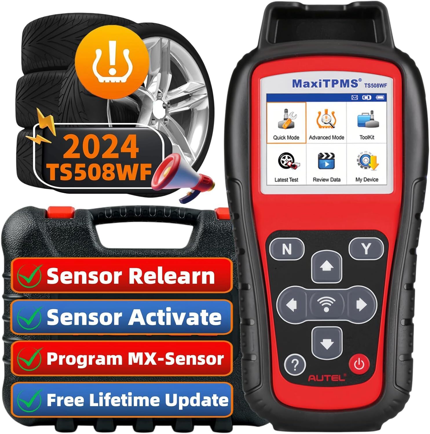 Autel MaxiTPMS TS508WF Tire Pressure Monitoring System TPMS Relearn ...