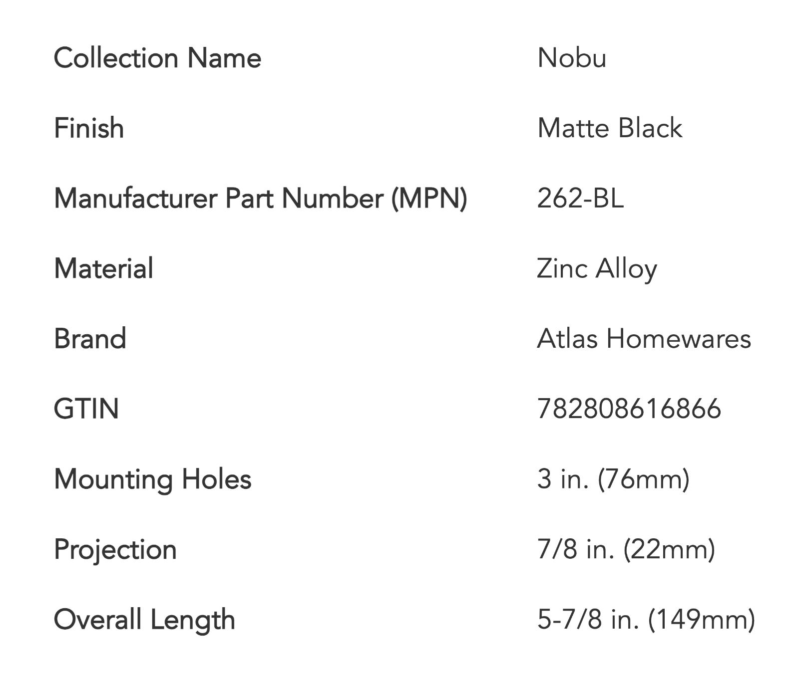 Atlas Homewares 262 Nobu 3" C-to-C Rectangular Cabinet Pull Handle In Black, New | eBay