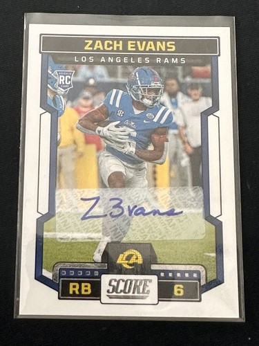 2023 Score Zach Evans Rookie Auto Ole Miss LA Rams #319 | eBay