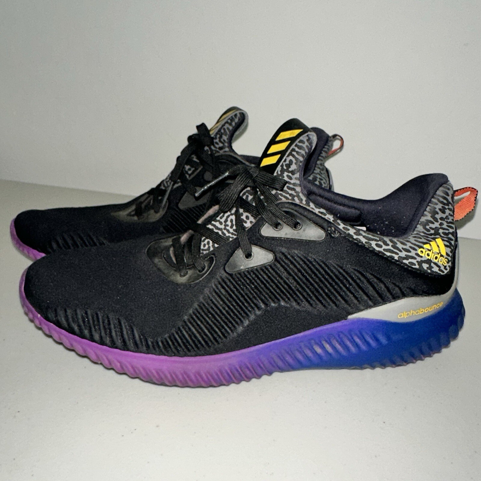 Adidas Alphabounce Core Black Purple Running Shoes B4… - Gem